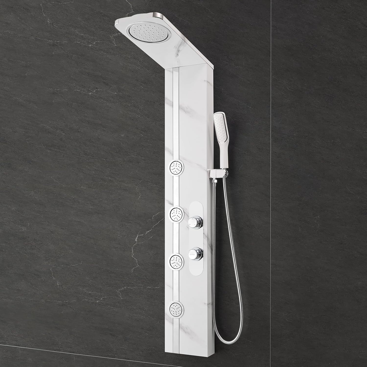 Plantex SS304 Marble Textured Shower Panel for Bathroom with ...