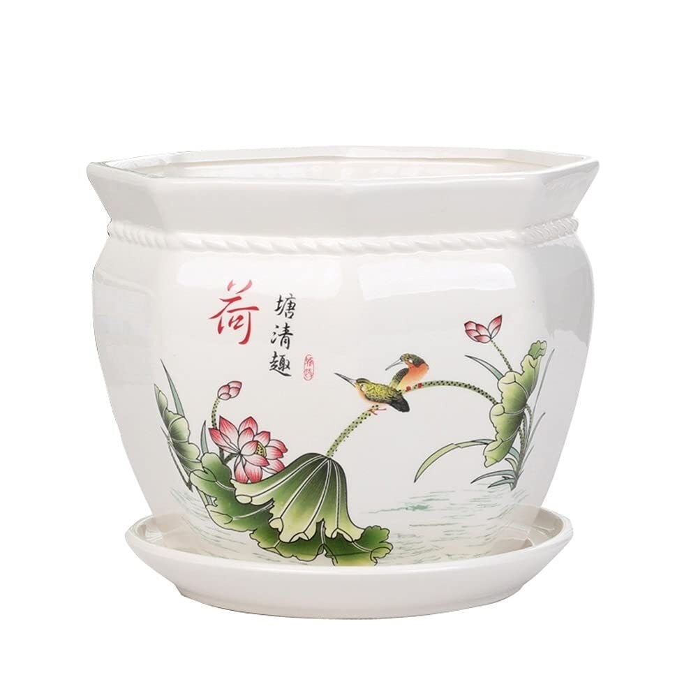 Planting Flowers and Plants Flowerpot Modern Crafts Plant Pot with Tray ...