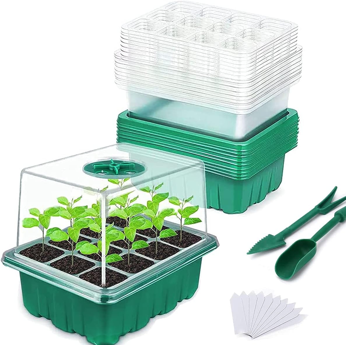 Planting Partner: Seed Starter Tray with Mini Greenhouse Effect ...