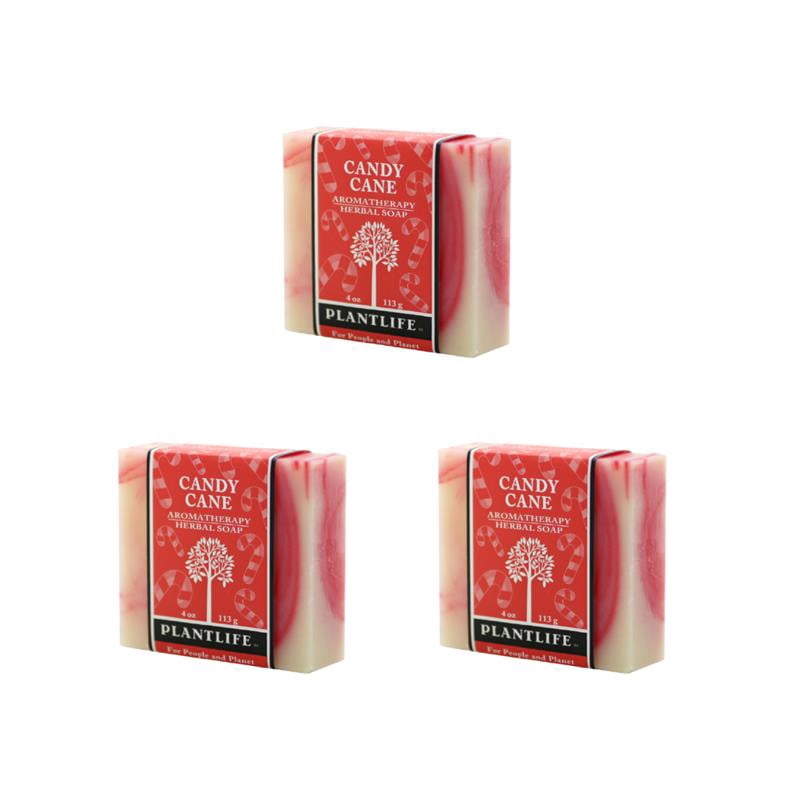 Plantlife Candy Cane Bar Soap 3 Pack - Moisturizing and Soothing Soap ...