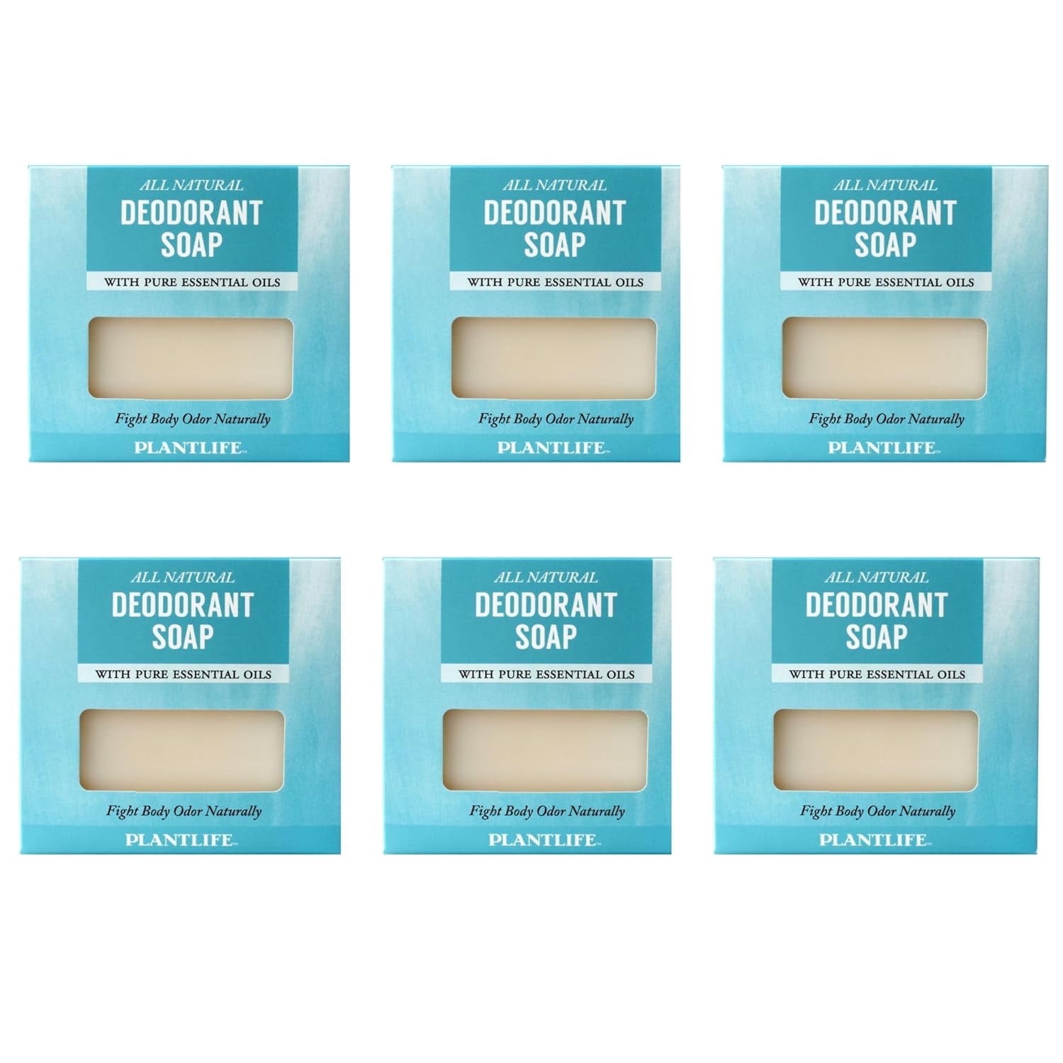 Plantlife Deodorant 6-Pack Bar Soap - Moisturizing and Soothing Soap ...