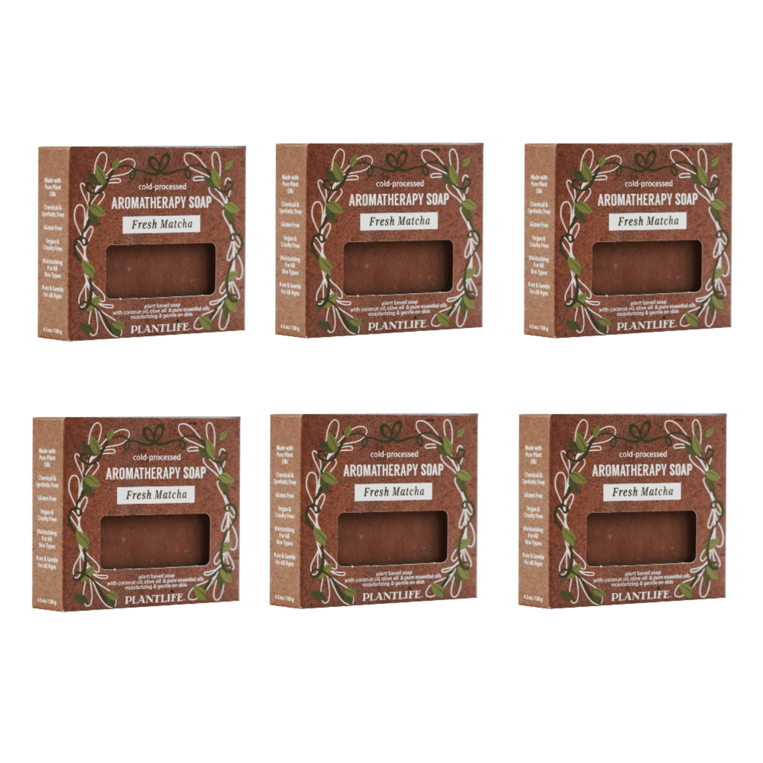 Plantlife Fresh Matcha Bar Soap 6 Pack – Green Tea Inspired Essential ...