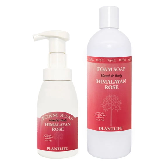 Plantlife Himalayan Rose Foam Soap Value Set – Gentle, Moisturizing ...