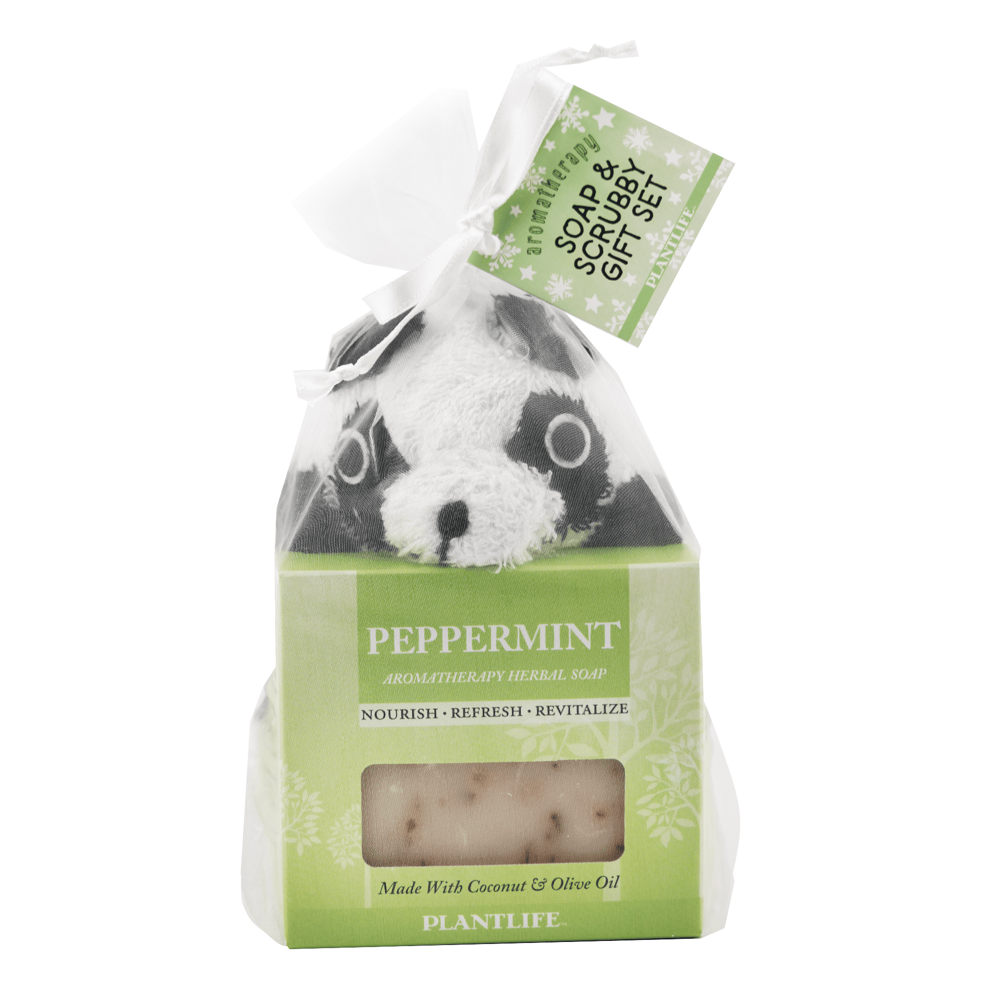 Plantlife Panda Bear Ramie with a Peppermint Soap Set - Moisturizing ...