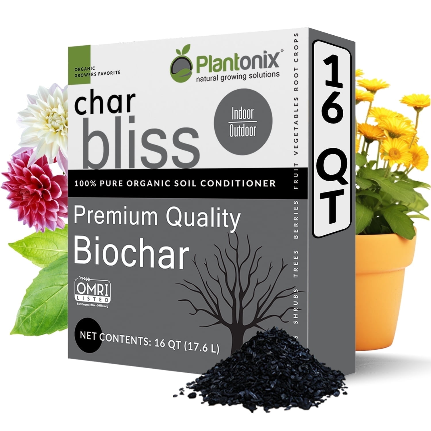 Plantonix Char Bliss, Premium Biochar for Soil Amendment, Organic ...