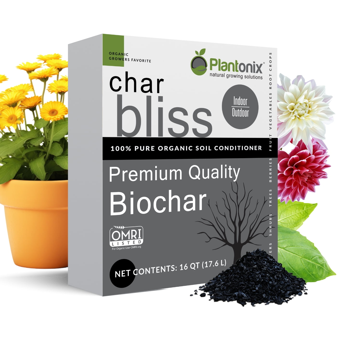 Plantonix Char Bliss Premium Wood Biochar Soil Amendment 16 Quarts ...