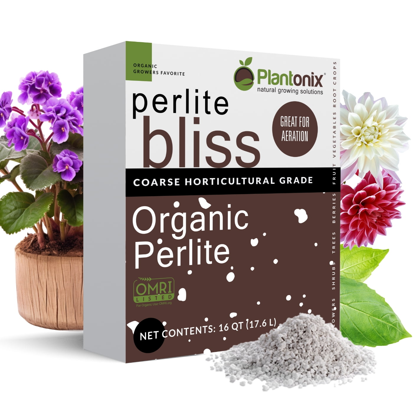 Plantonix Perlite Bliss Premium Horticultural Grade Perlite - 16 Quarts ...