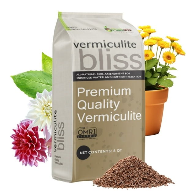 Plantonix Vermiculite Bliss (8 Qts) - Organic Vermiculite for Plants ...