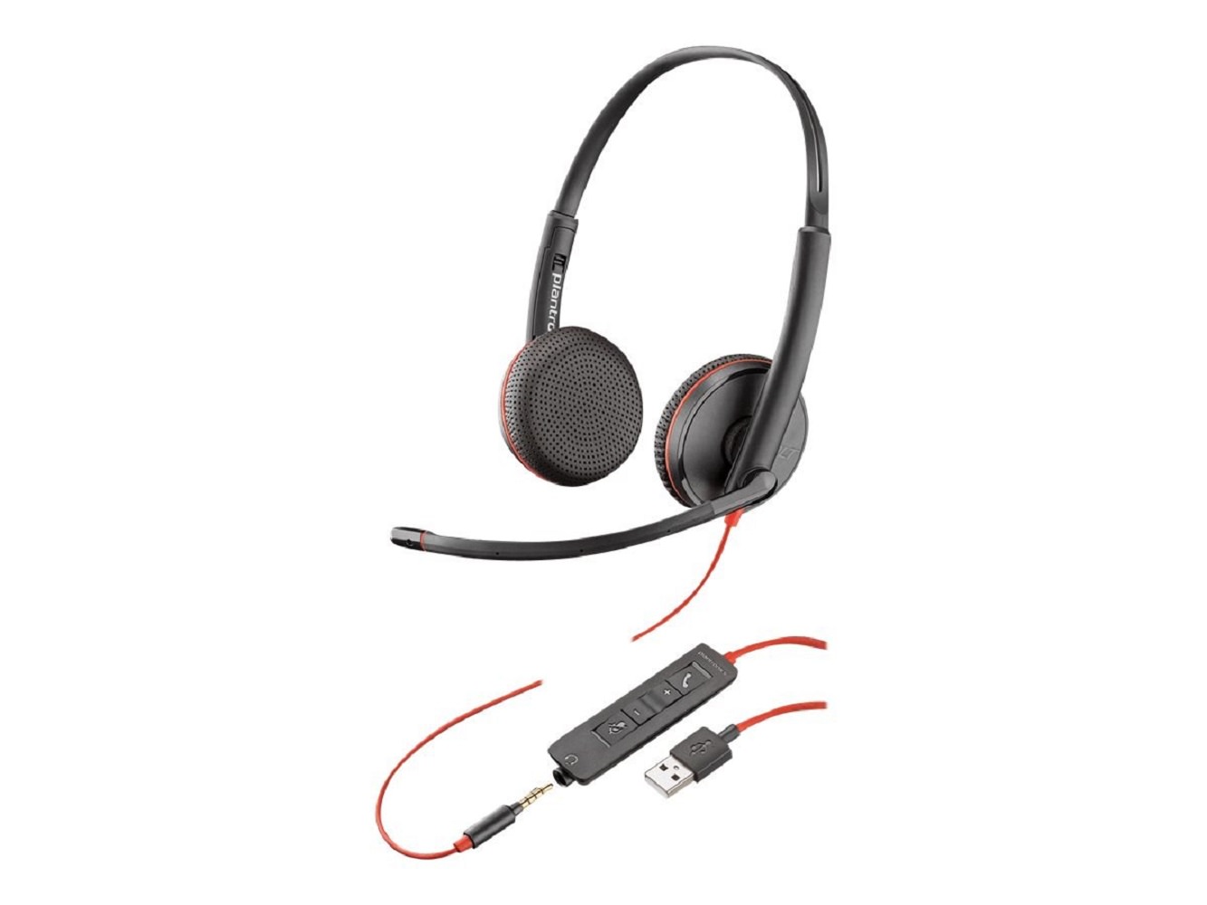 Plantronics Blackwire 3225 Stereo Computer Headset, Black - Walmart.com