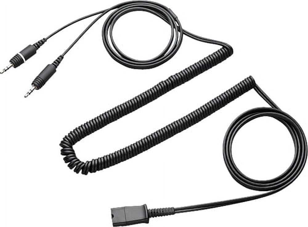 Plantronics QD to Dual 3.5mm Jacks 10' Coiled Cord - Walmart Business ...