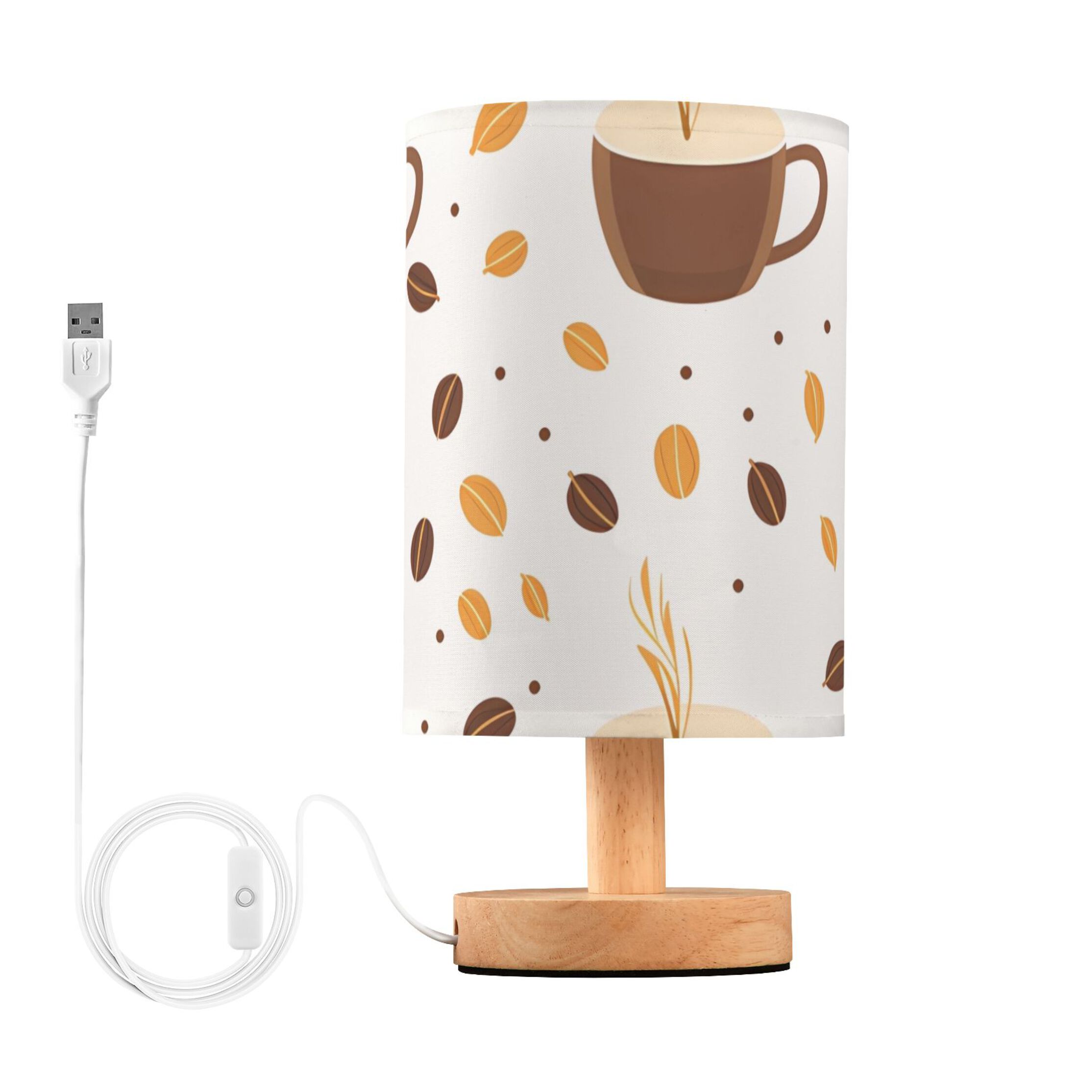 Plants Bedside Table Lamp LED Warm Lights with USB Charging Port Retro ...
