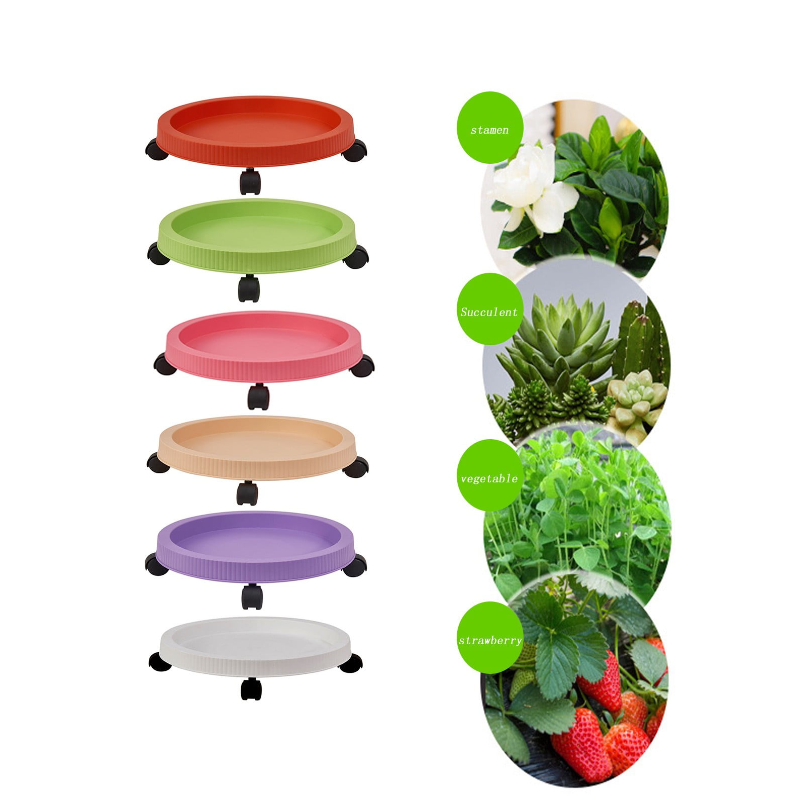 Plants Caddy with Wheels, Plants Stand Pot Trolley with Casters Movable ...