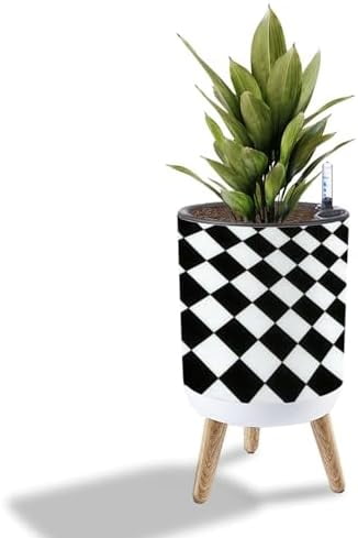Plants Flower Pot Diagonal Chess Tile Diagonal Chess Black White Tile ...
