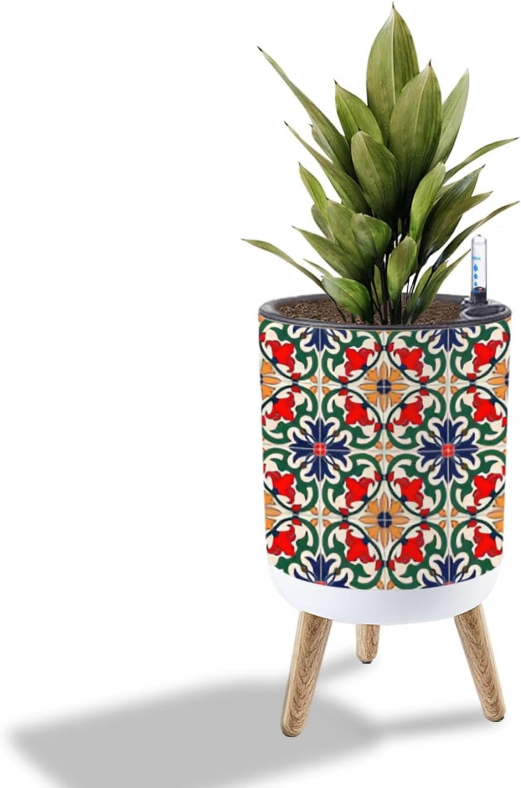 Plants Flower Pot Gorgeous Seamless Pattern White Colorful Moroccan ...