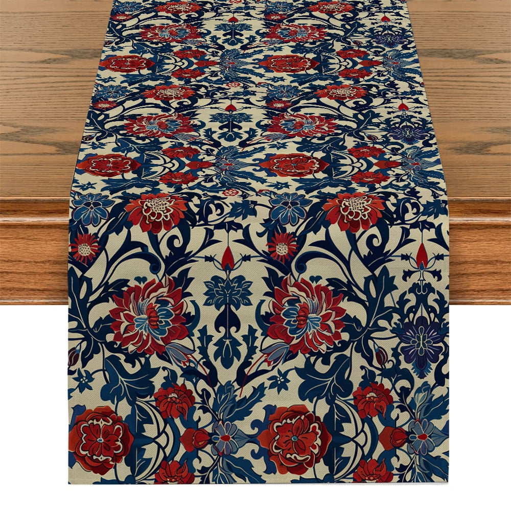 Plants Flower Table Runners Dresser Table r Washable Kitchen Dining ...