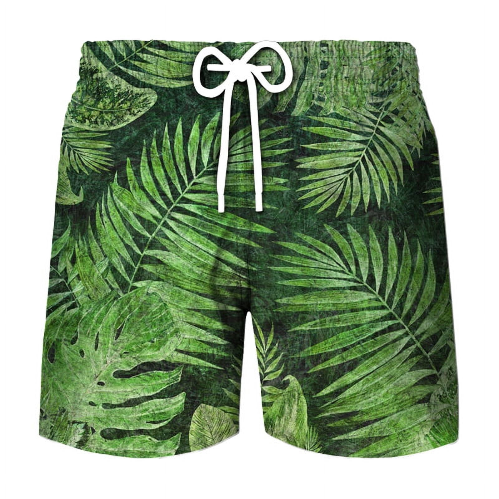 Plants Graphic Hawaii Beach Shorts 3D Printing Fans Surf Board Shorts ...