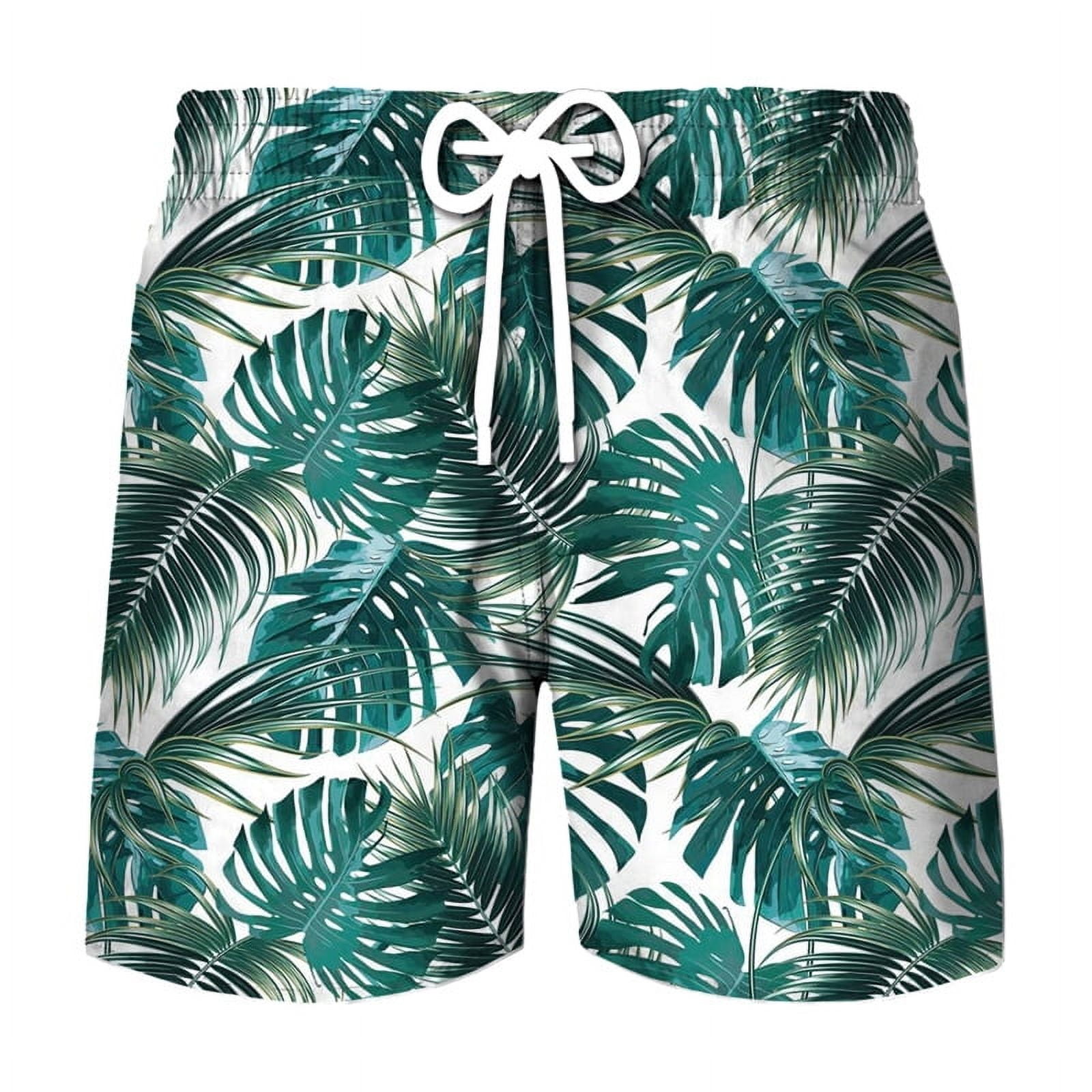 Plants Graphic Hawaii Beach Shorts 3D Printing Fans Surf Board Shorts ...