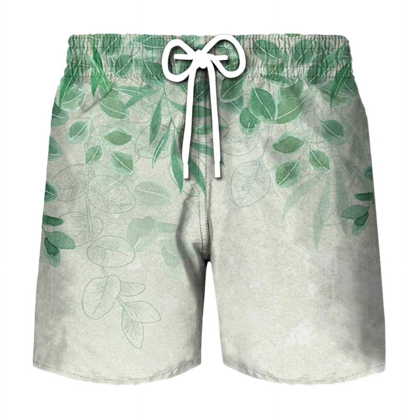 Plants Graphic Hawaii Beach Shorts 3D Printing Fans Surf Board Shorts ...