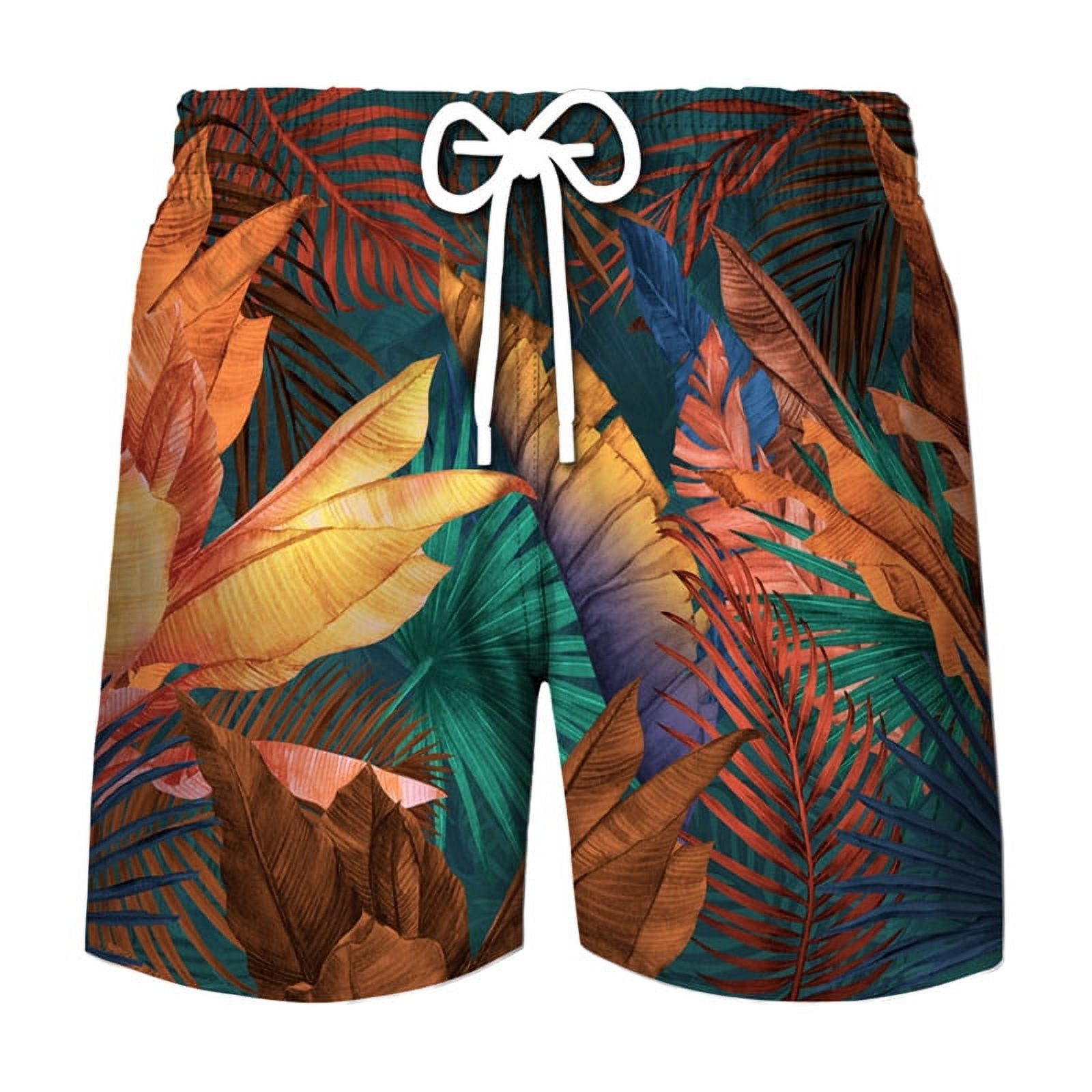Plants Graphic Hawaii Beach Shorts 3D Printing Fans Surf Board Shorts ...
