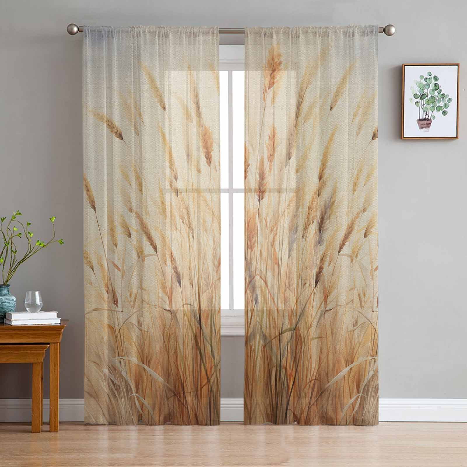 Plants Grasslands Reeds Dandelions Sheer Tulle Home ration Living Room ...