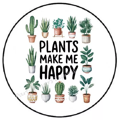 Plants Make Me Happy Sticker Party Favors Sticker Envelope Seals Labels ...