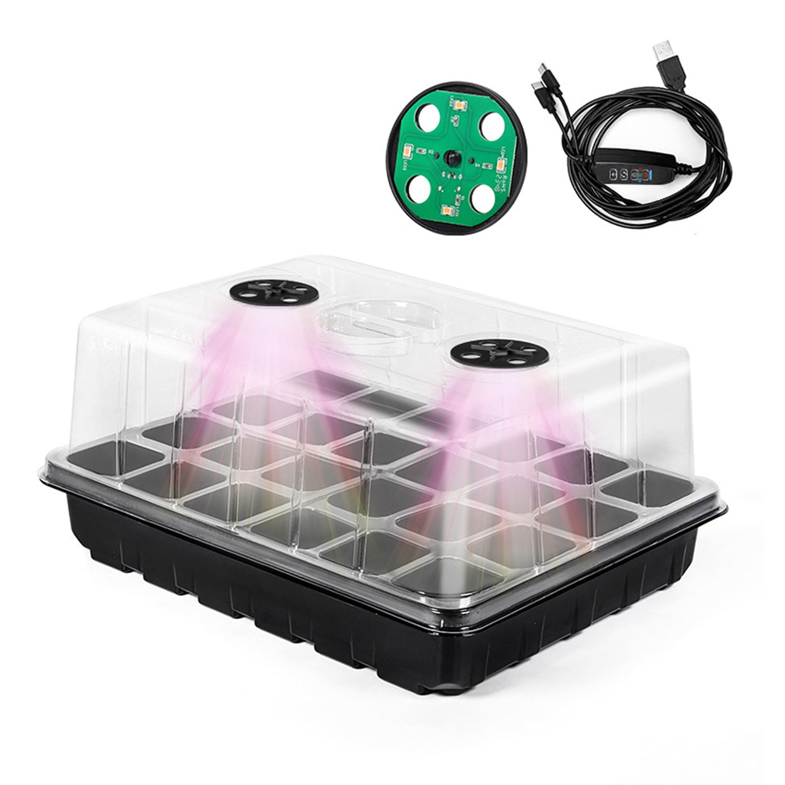 Plants Nursery Box Seeds Starter Tray with Humidity Dome Transparent ...