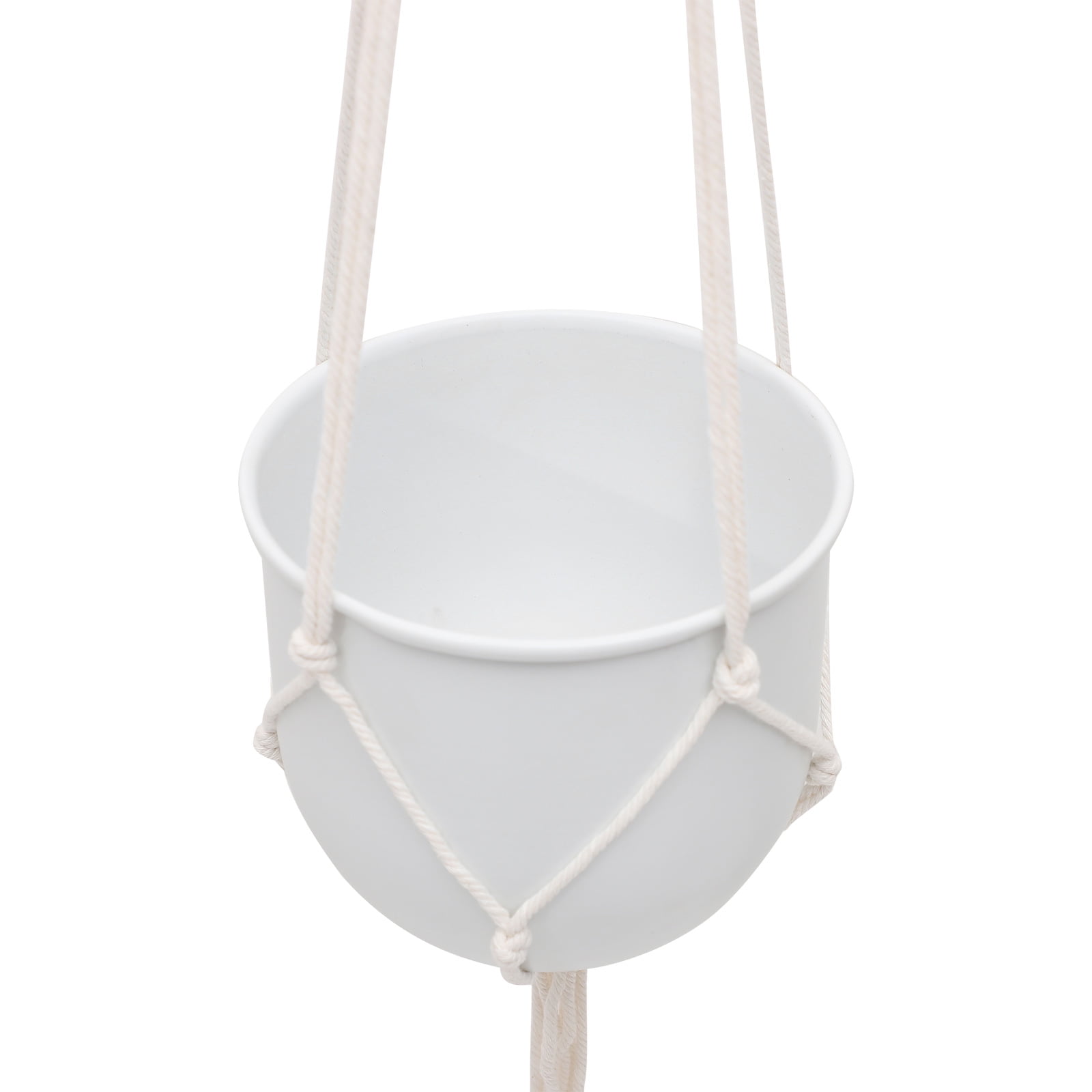 ifundom Indoor Hanging Planter with White Cotton Rope, Iron Plant ...