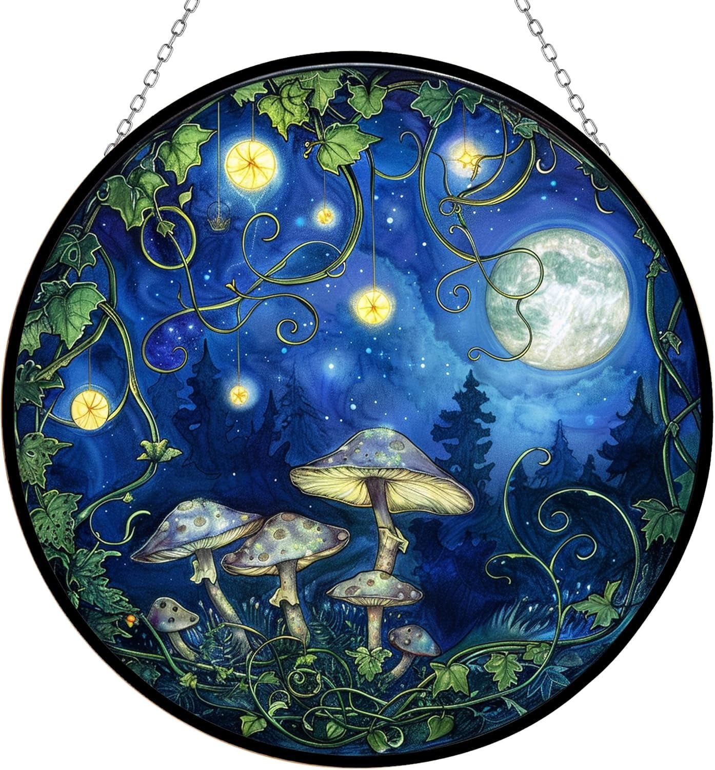 Plants Stained Glass Window Hanging, Stained Glass Suncatcher for Women ...