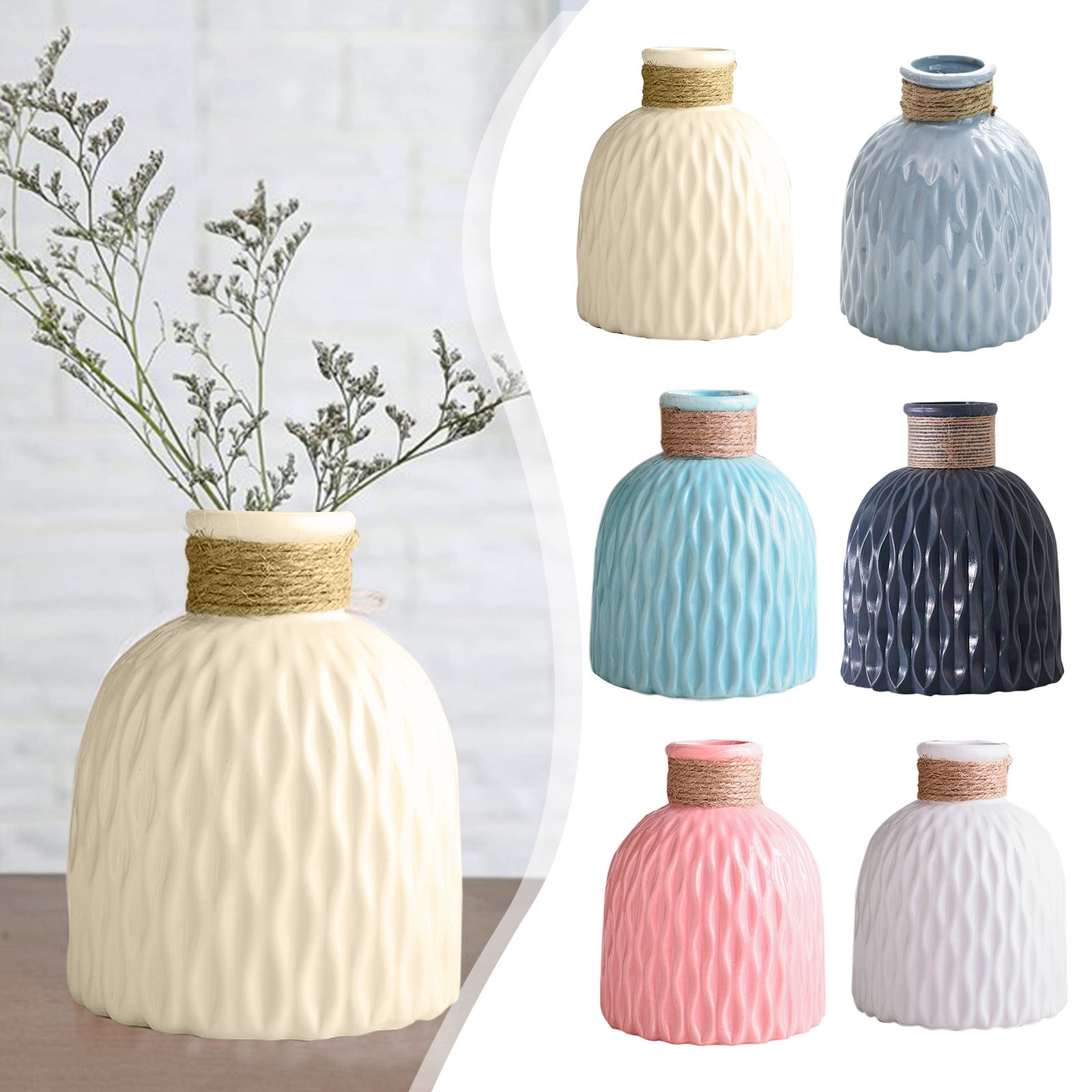 Plants Style Plastic Faux Striped Vase By Ljxge Home Decor Modern ...