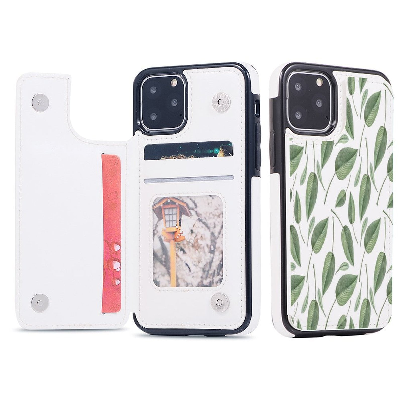 Plants Tree Green Leather Wallet Case for iPhone 16 15 14 13 12 11 Pro ...