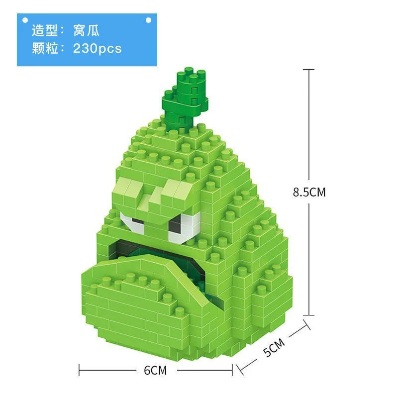 Plants VS Zombies Blocks Small Cartoon Mini Building Block Peashooter ...