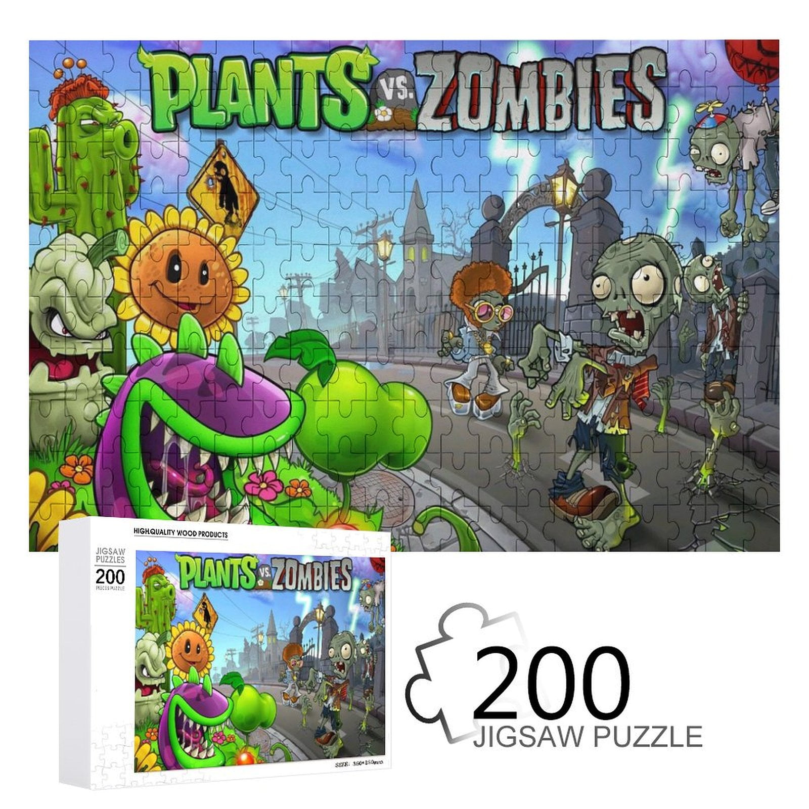 Plants Vs Zombies 200 PCS Puzzle for Adults - Jigsaw Puzzle for Kids ...