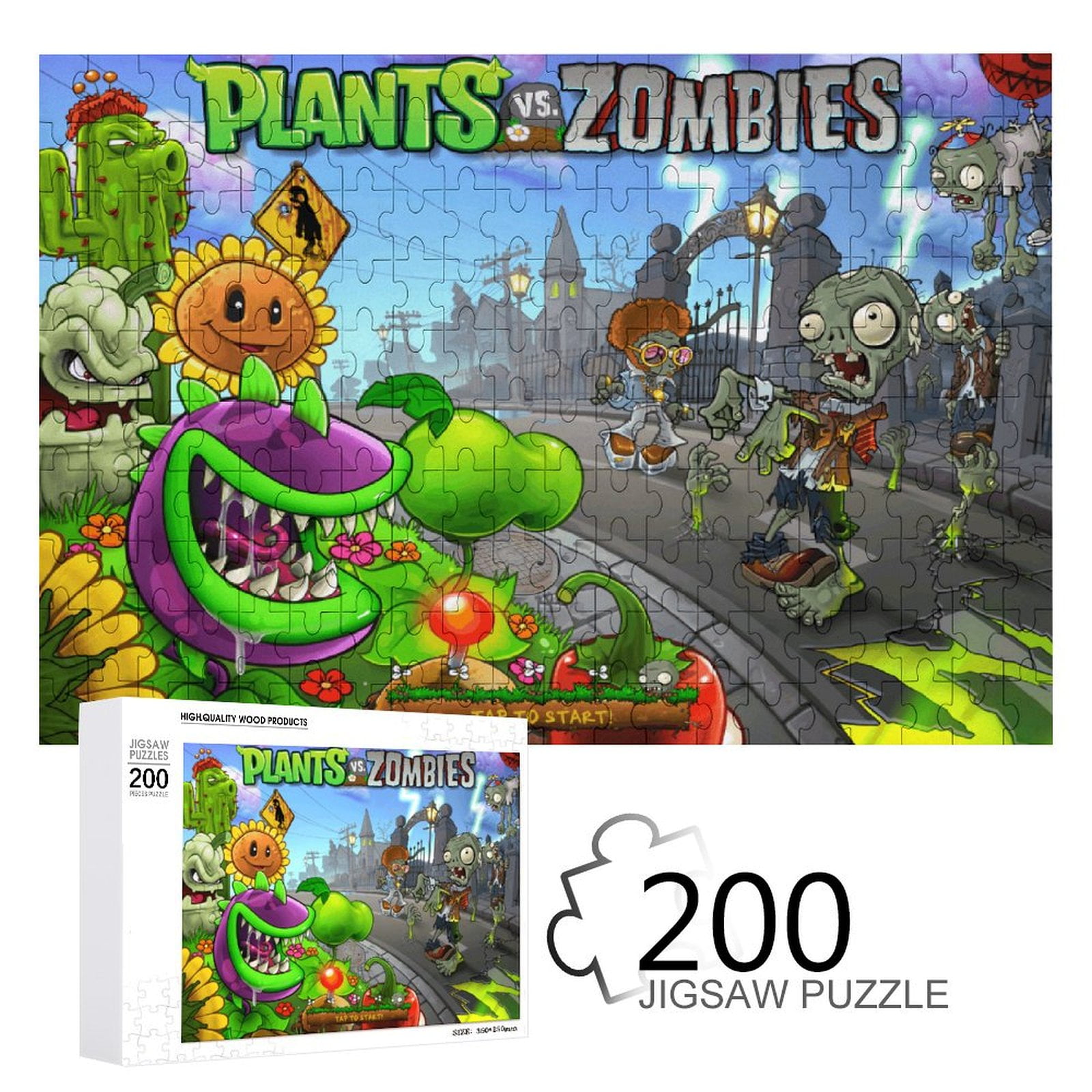 Plants Vs Zombies 200 PCS Puzzle for Adults - Jigsaw Puzzle for Kids ...