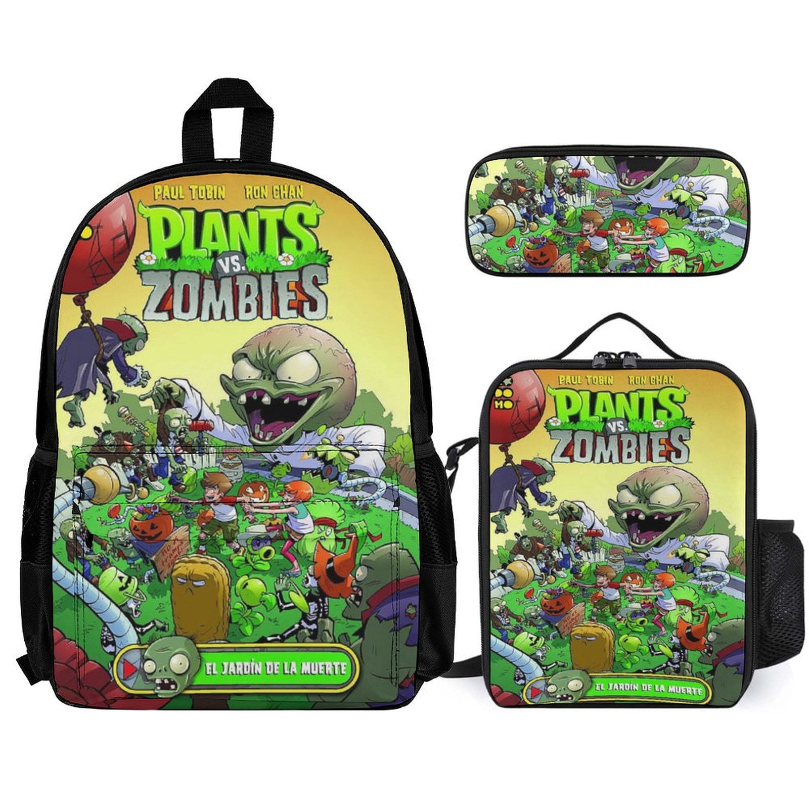 Plants Vs Zombies 3Pcs Backpacks Sets Bookbag with Lunch Bag And Pencil ...
