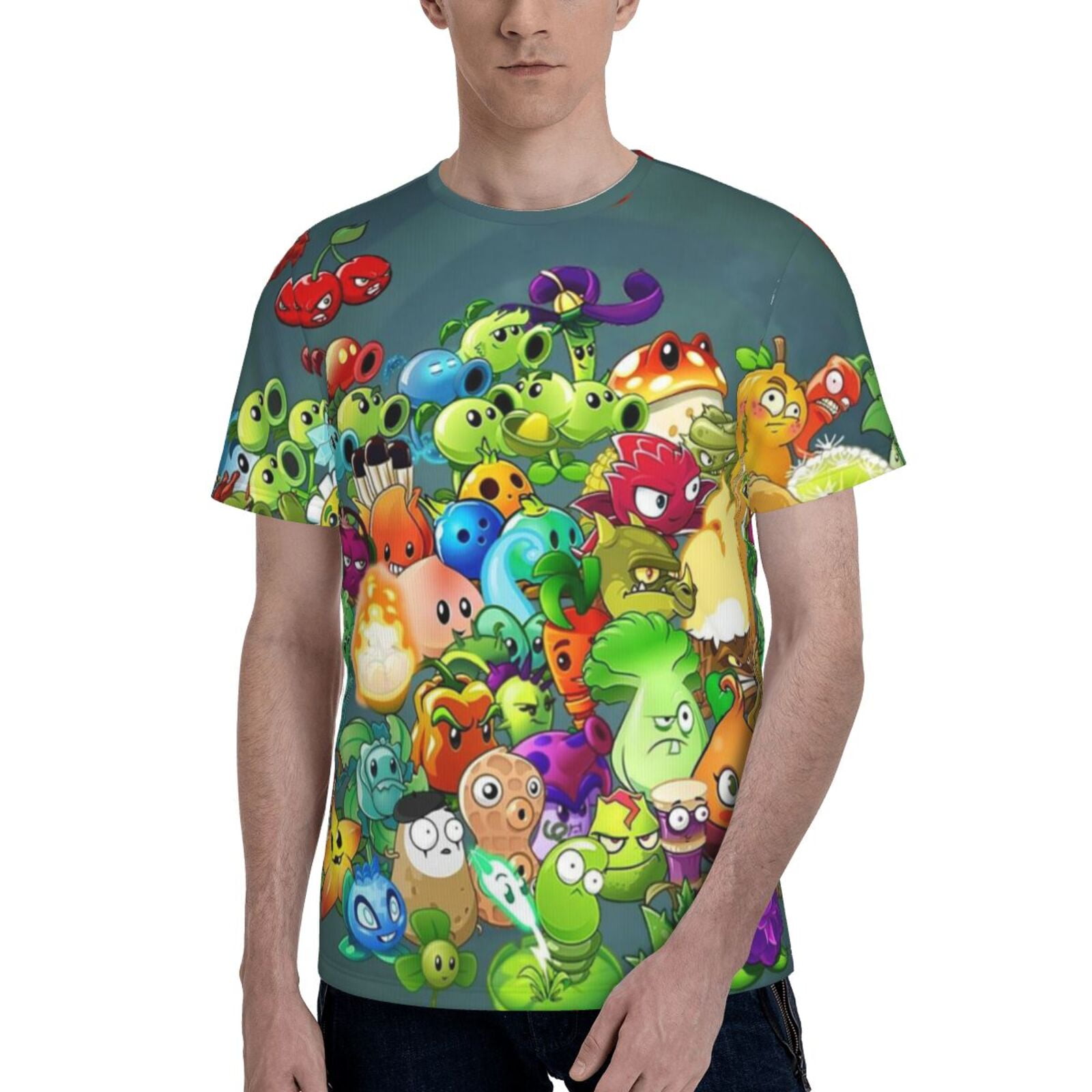 Plants Vs Zombies 3d Graphic Print Shirts Casual Short Sleeve Tee ...
