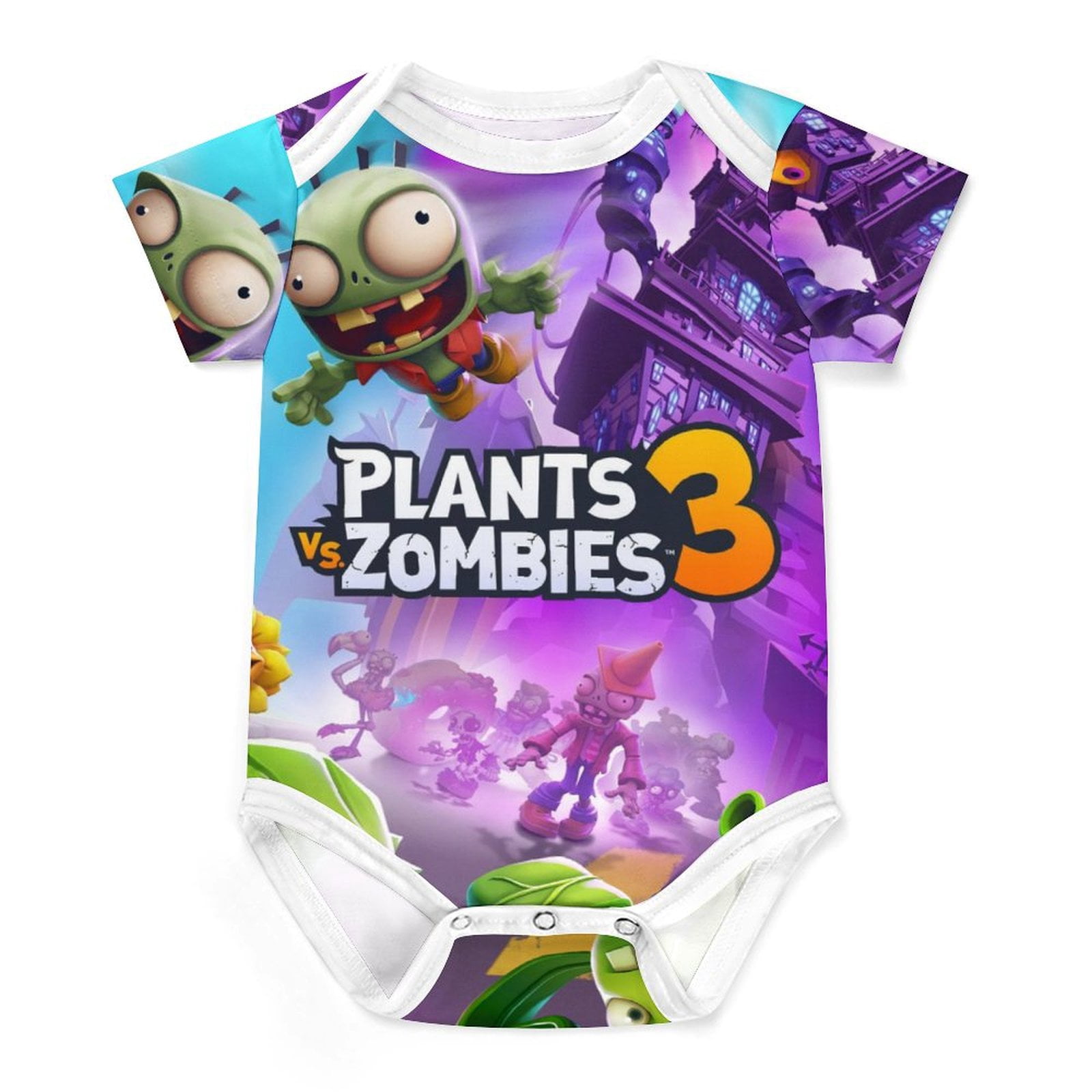 Plants Vs Zombies Baby Bodysuit Boy Girl Clothes Soft Newborn Infant ...