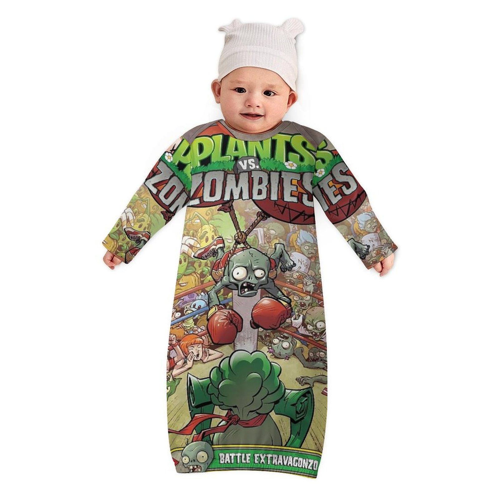 Plants Vs Zombies Baby Boy And Girls Sleeper Gown Newborn to Infant ...