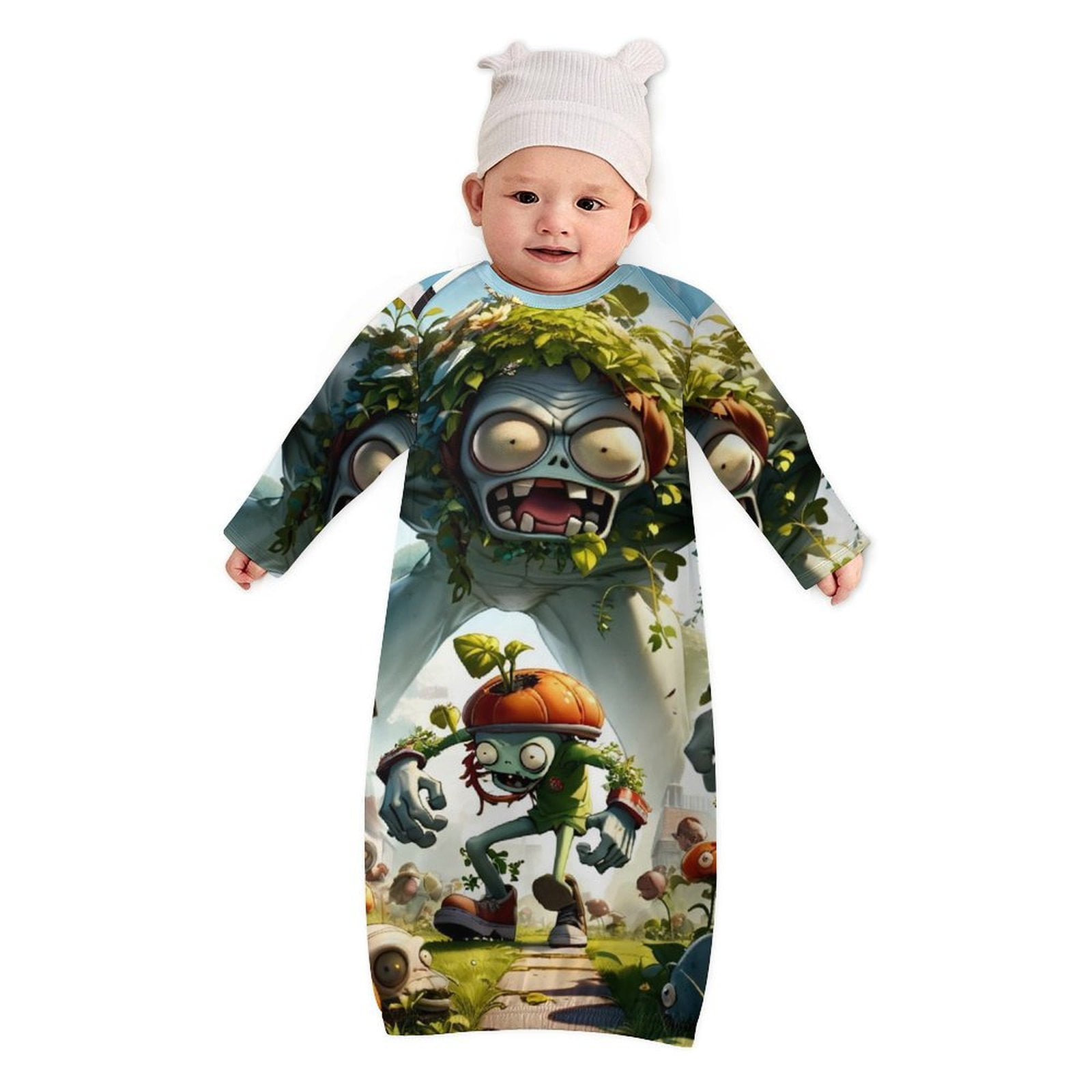 Plants Vs Zombies Baby Boy And Girls Sleeper Gown Newborn to Infant ...