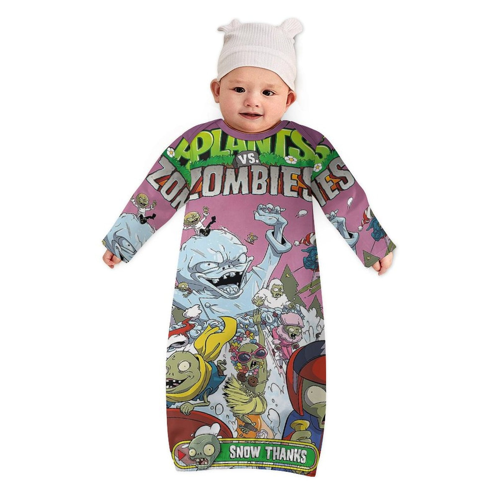 Plants Vs Zombies Baby Boy And Girls Sleeper Gown Newborn to Infant ...