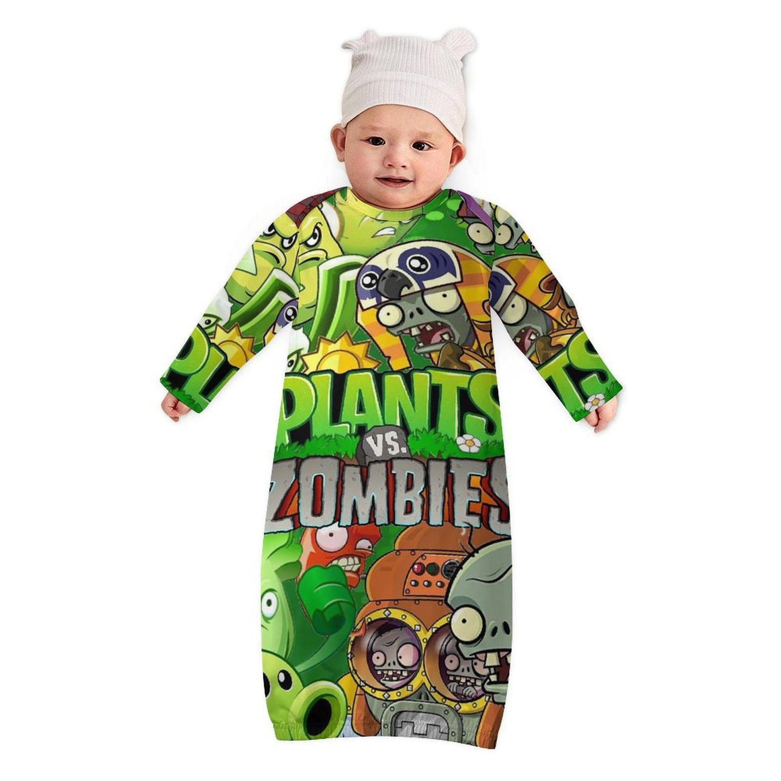Plants Vs Zombies Baby Boy And Girls Sleeper Gown Newborn to Infant ...