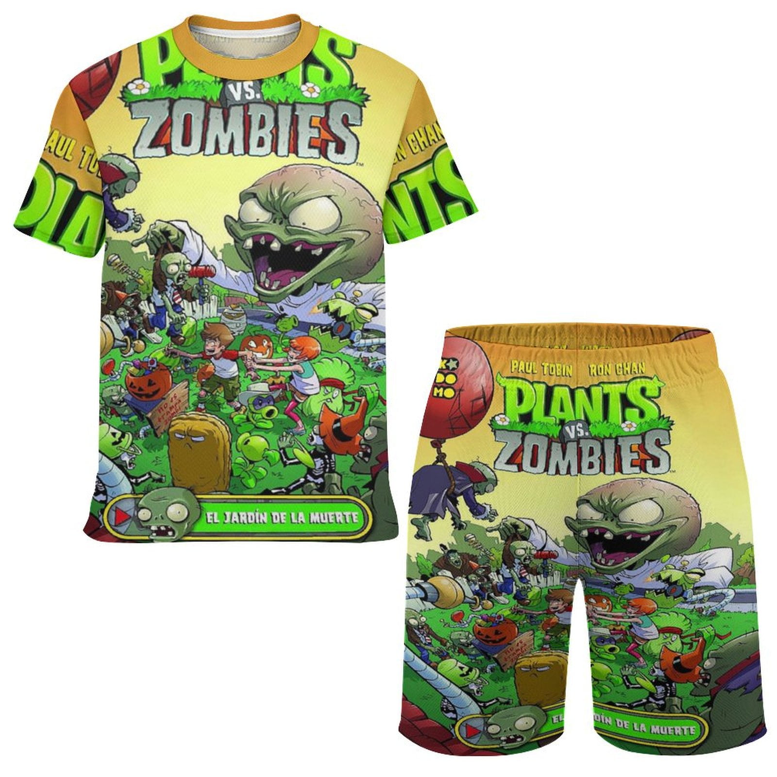 Plants Vs Zombies Boys Girls Short Sleeve Mesh T-Shirt And Shorts ...