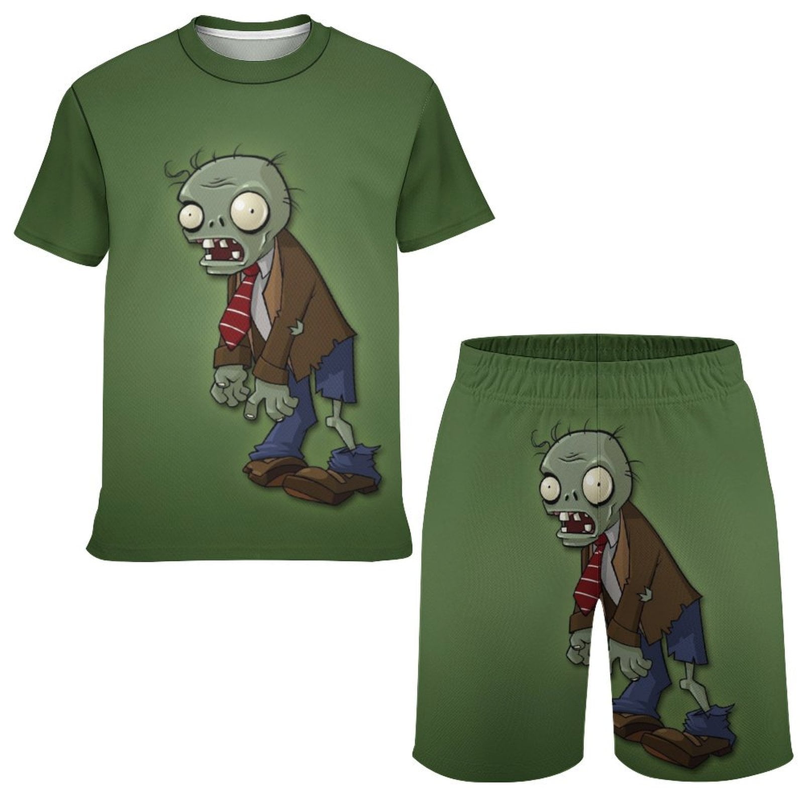 Plants Vs Zombies Boys Girls Short Sleeve Mesh T-Shirt And Shorts ...