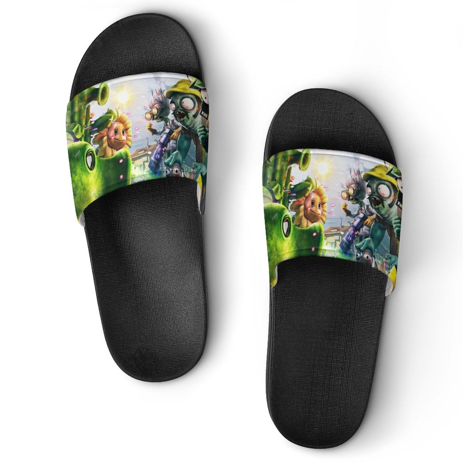 Plants Vs Zombies Boys Slide Sandals, Comfort Casual Pool Slide Outdoor ...