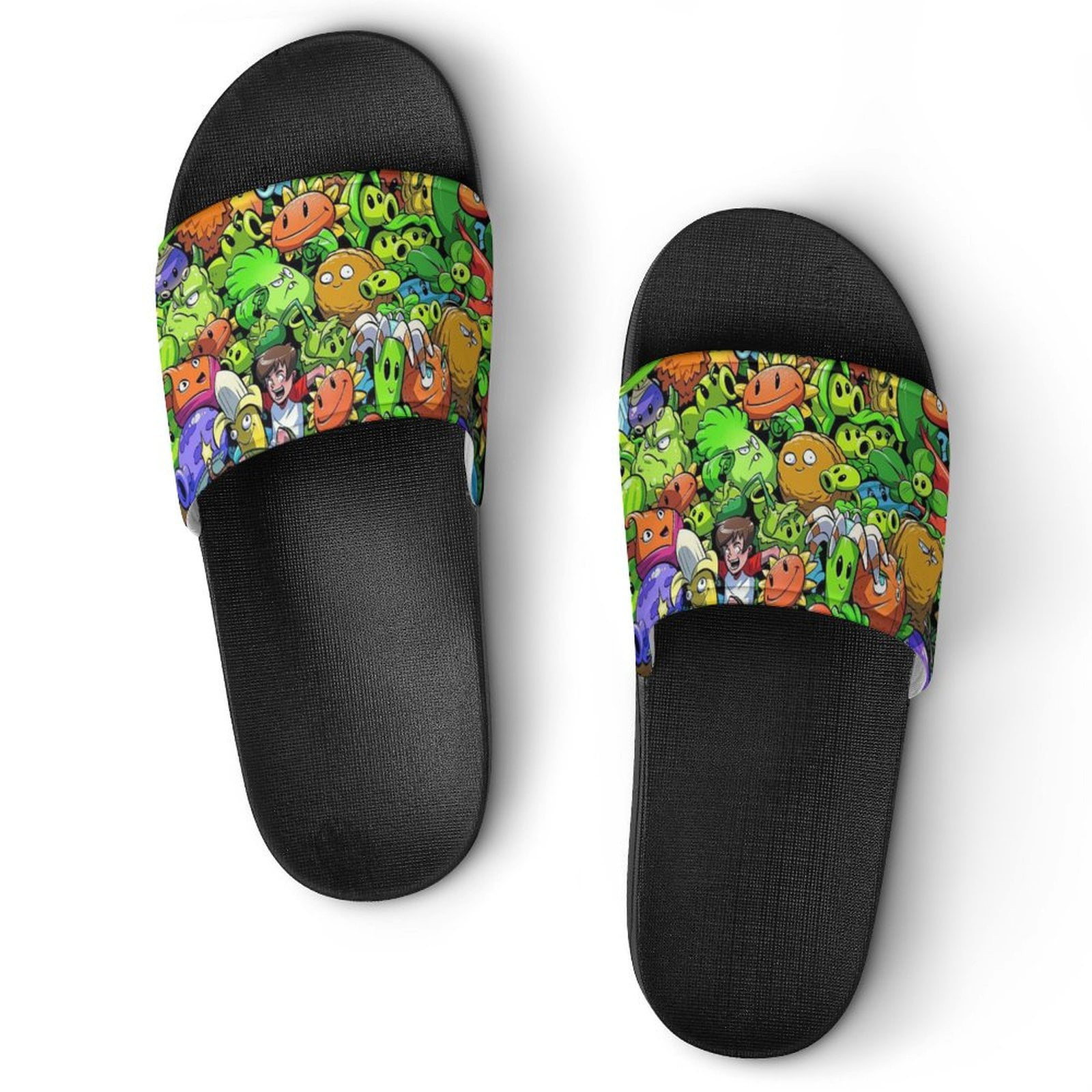 Plants Vs Zombies Boys Slide Sandals, Comfort Casual Pool Slide Outdoor ...