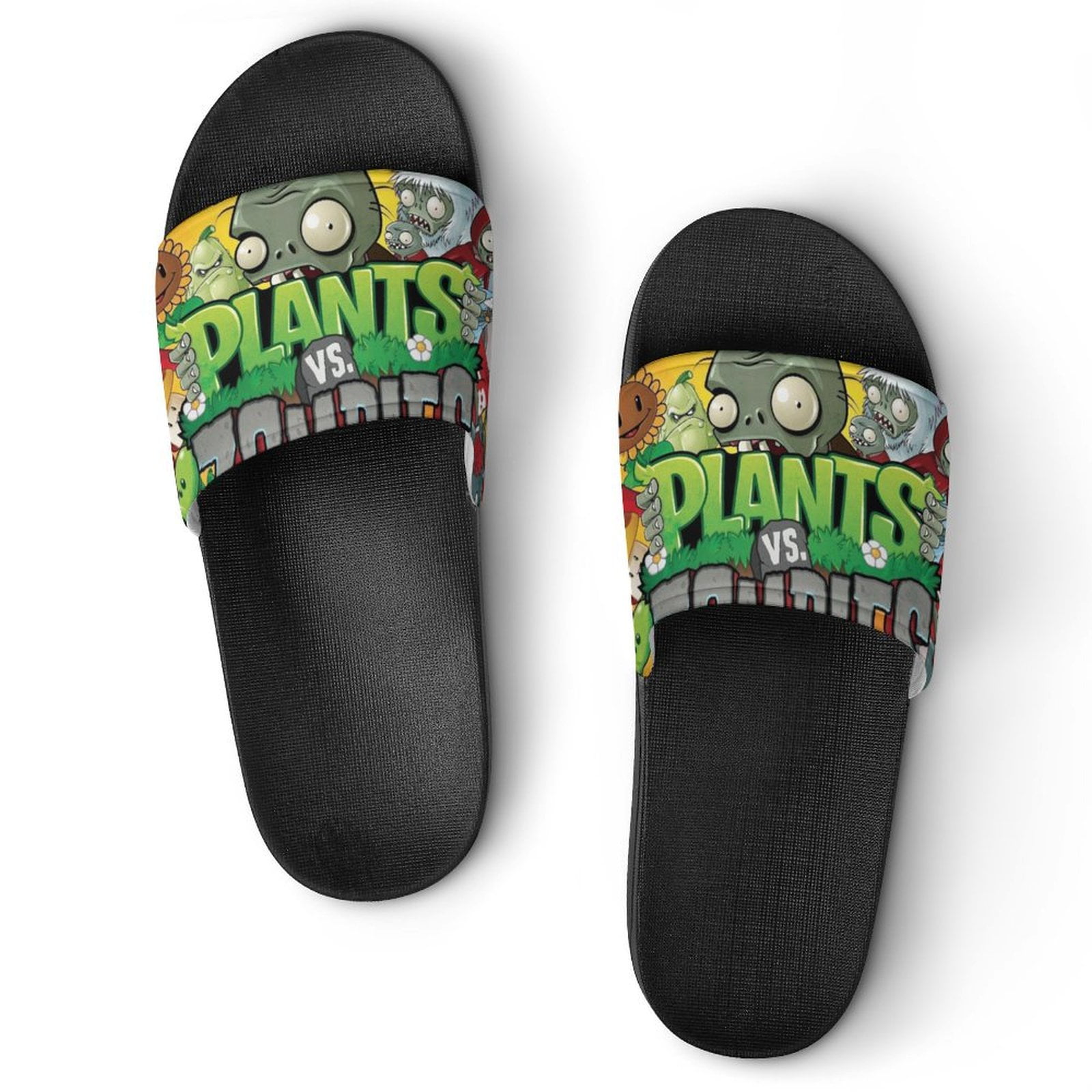 Plants Vs Zombies Boys Slide Sandals, Comfort Casual Pool Slide Outdoor ...