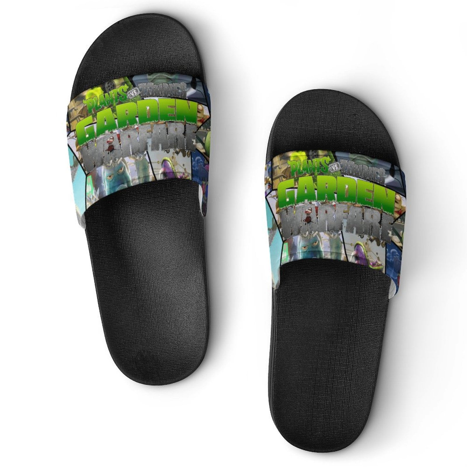 Plants Vs Zombies Boys Slide Sandals, Comfort Casual Pool Slide Outdoor ...