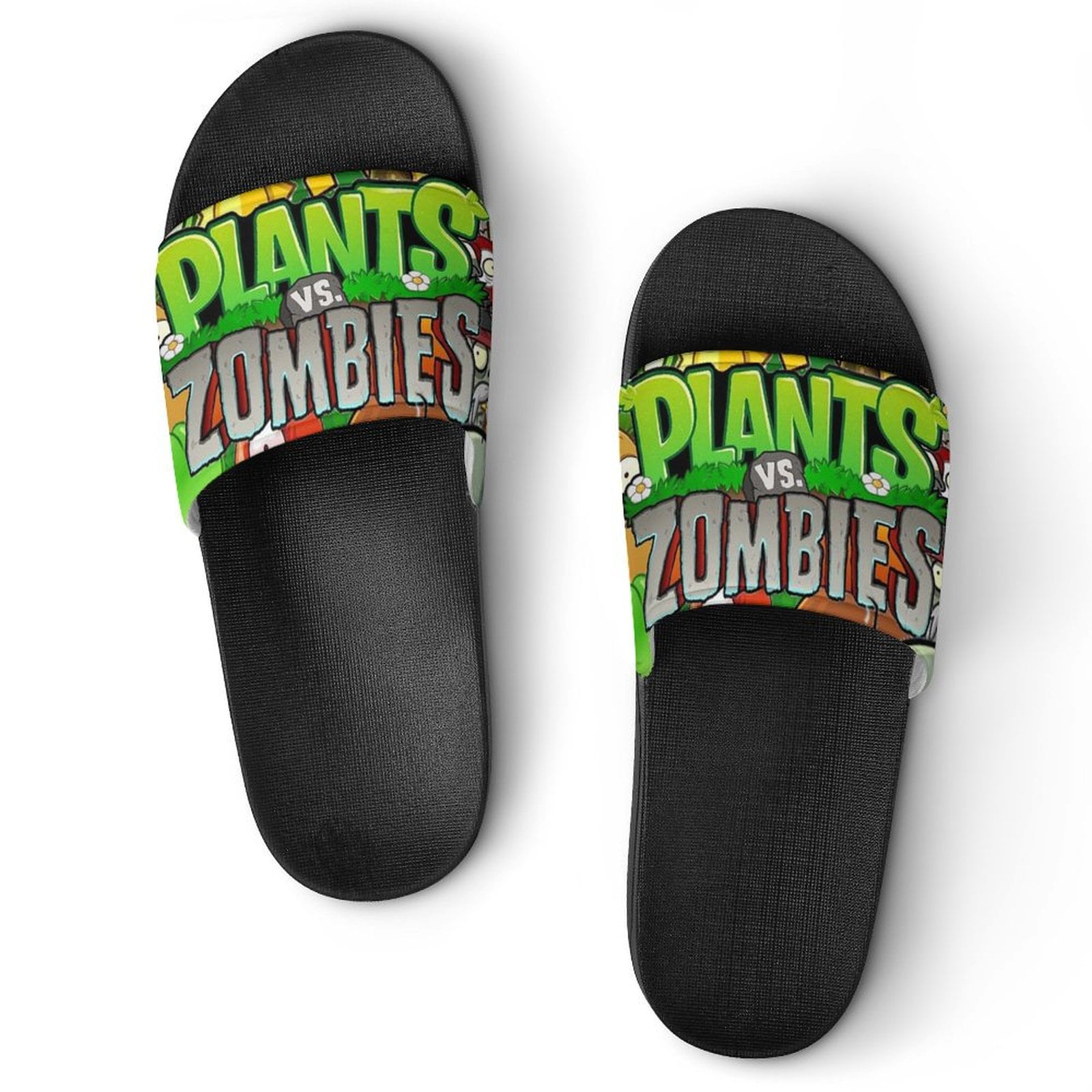 Plants Vs Zombies Boys Slide Sandals, Comfort Casual Pool Slide Outdoor ...