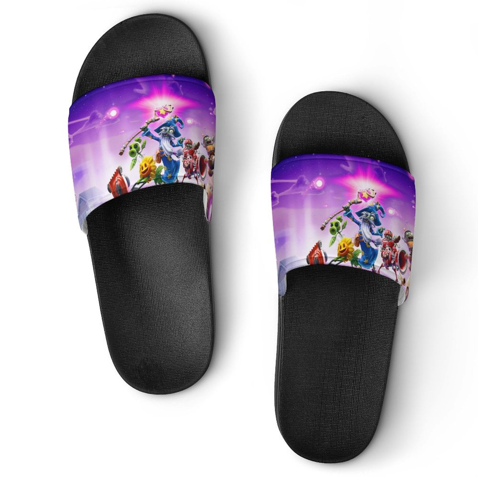 Plants Vs Zombies Boys Slide Sandals, Comfort Casual Pool Slide Outdoor ...