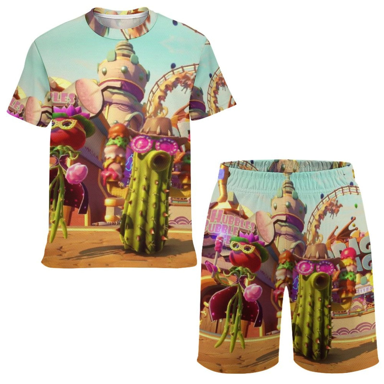 Plants Vs Zombies Boys T-Shirt And Shorts Outfit Set Athletic Short ...