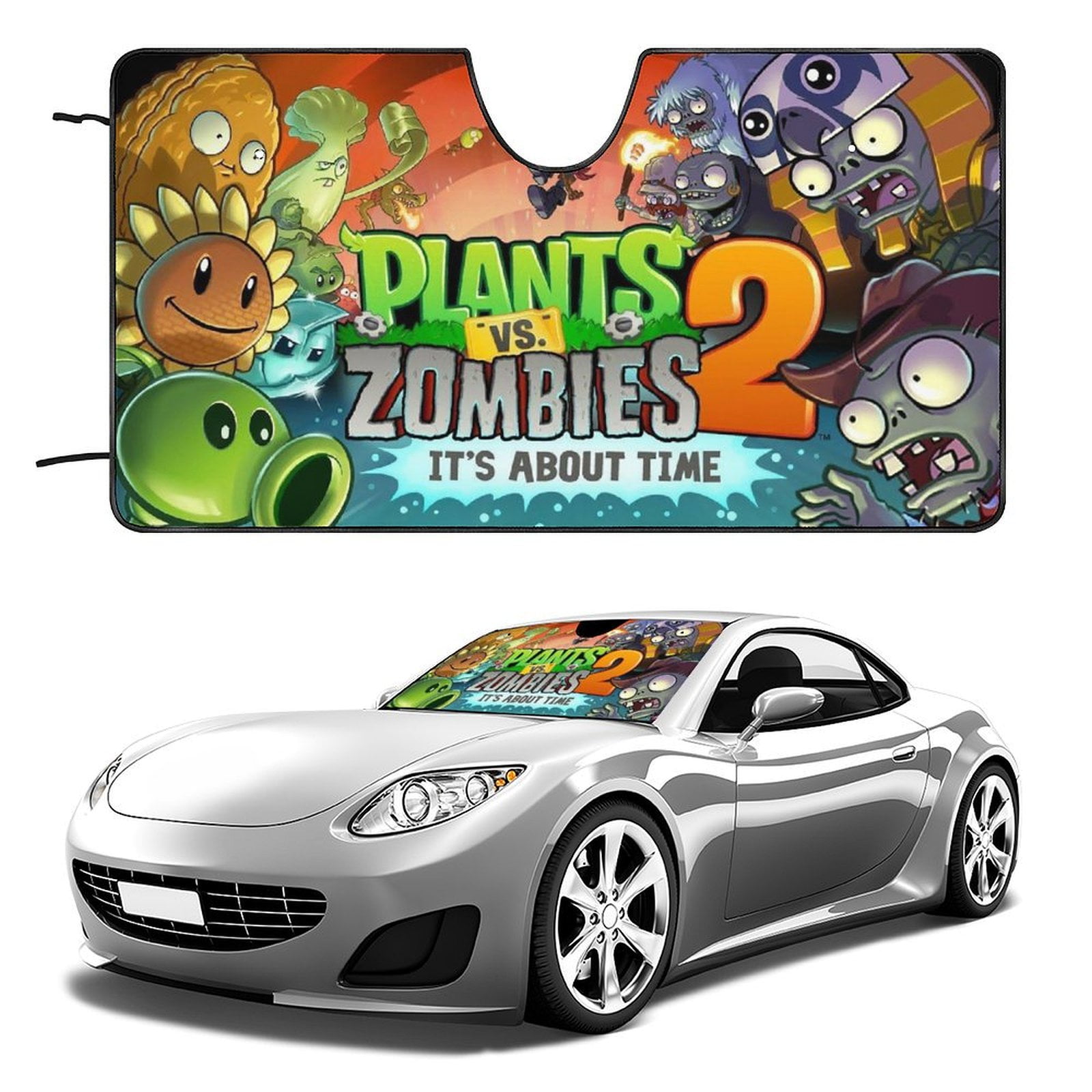 Plants Vs Zombies Car Windshield Sun Shade, Foldable Sun Shade for Car ...